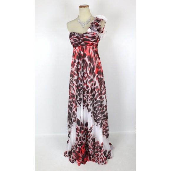 Jovani | Dresses | Nwt Jovani Print Oneshoulder Floral Ruchedbust ...